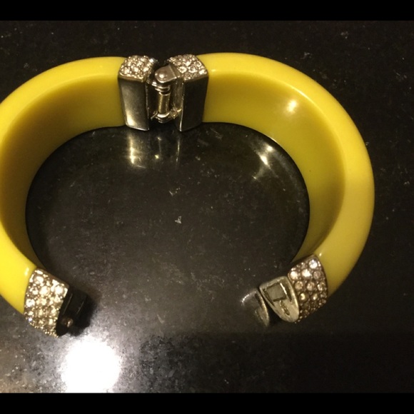 Jewelry | Fashion Lucite Rhinestones Lemon Yellow Bracelet | Poshmark